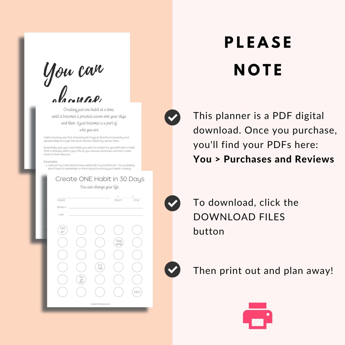 Habit Tracker Printable Atomic Habits 30 Day Challenge - Etsy