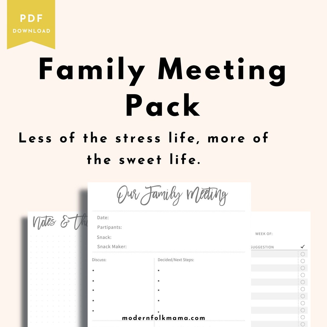 Family Meeting Printable, Family Counsel Guide, Create a Fun Family ...
