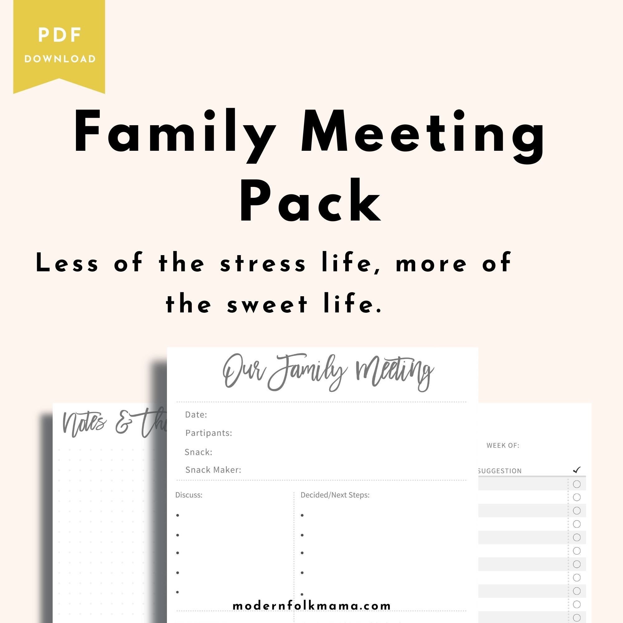 Family Meeting Printable Family Counsel Guide Create a Fun - Etsy