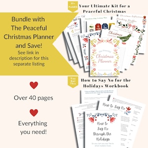 How to Say No for the Holidays Workbook, Christmas Printable for ...