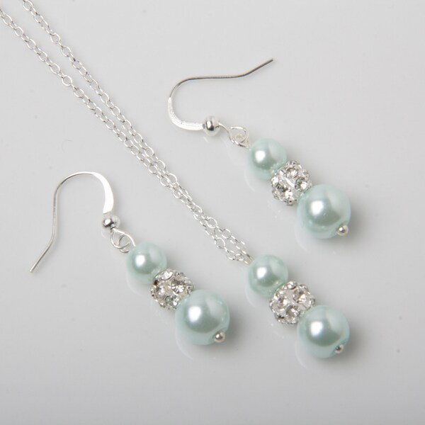 Mint Pearl Earrings - Etsy