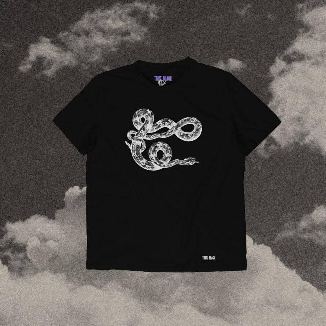 Python Snake Graphic T-shirt Unisex Eco Organic Black Cotton Tee ...