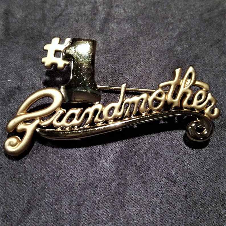 Vintage Retro Gold Tone 1 Grandmother Brooch - Etsy Vintage Retro Gold Tone 1 Grandmother Brooch - Etsy