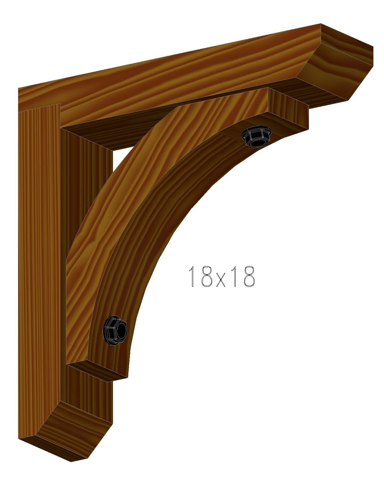 Curved Timber Wood Bracket - Etsy