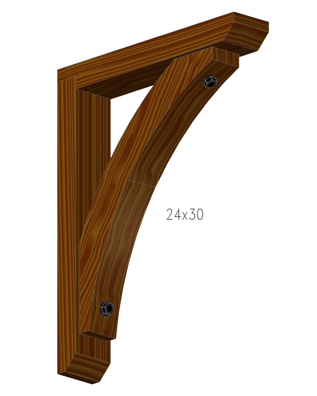 Curved Timber Wood Bracket - Etsy