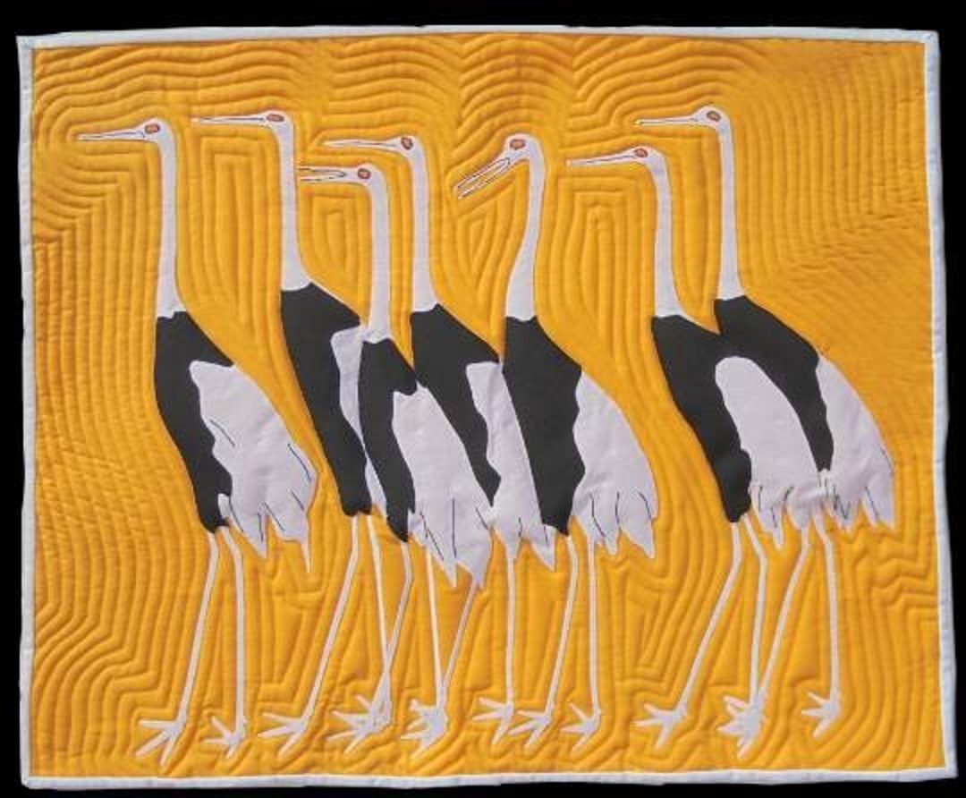 THE STORKS: Art Quilt by Wendy Mosdell, Inspired by Ogata Korins Seven ...
