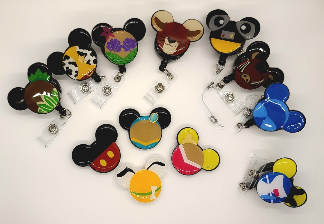 Disney Inspired Mouse Head Changeable Badge Reel - Etsy