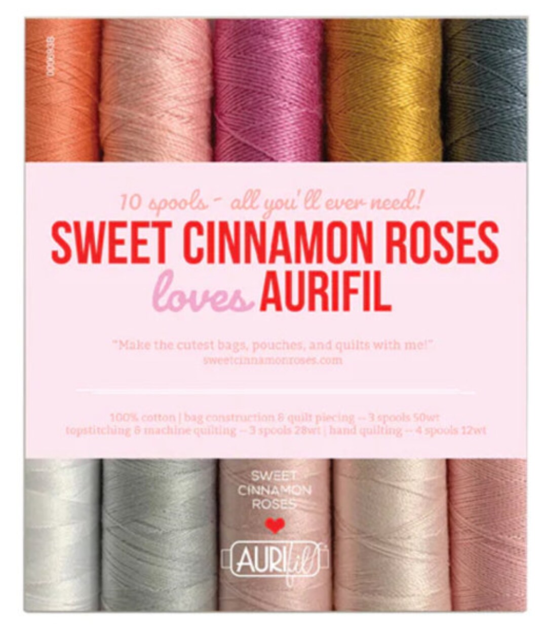 Sweet Cinnamon Roses Thread Set Laura Cunningham LCSCR10 Aurifil Thread ...