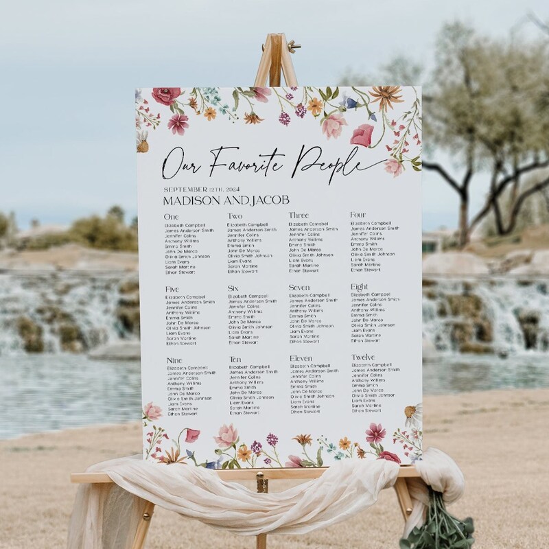 Colorful Seating Chart - Etsy