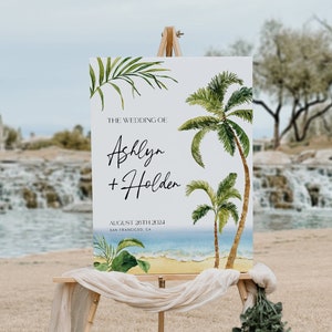Wedding Welcome Sign, Tropical Welcome Sign, Beach Wedding Welcome Sign ...