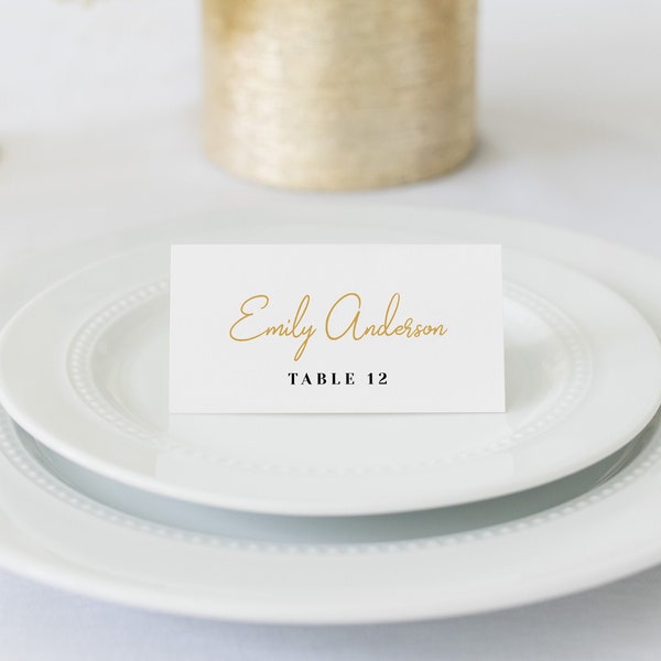 Gold Place Card - Etsy