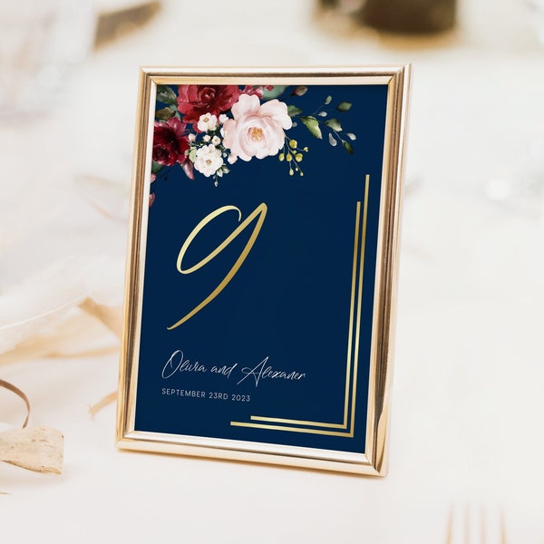 Navy Table Numbers - Etsy