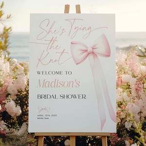 Bridal Shower Welcome Sign, She's Tying the Knot Sign, Welcome Sign ...