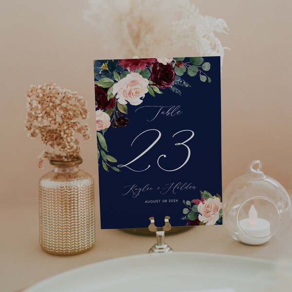 Navy Table Numbers - Etsy