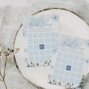 Baby Bingo, Baby Shower Game, Winter Wonderland Baby Shower Theme ...