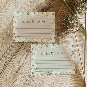 Advice and Wishes Card, Baby Shower Advice Card, Daisy Flower Baby ...