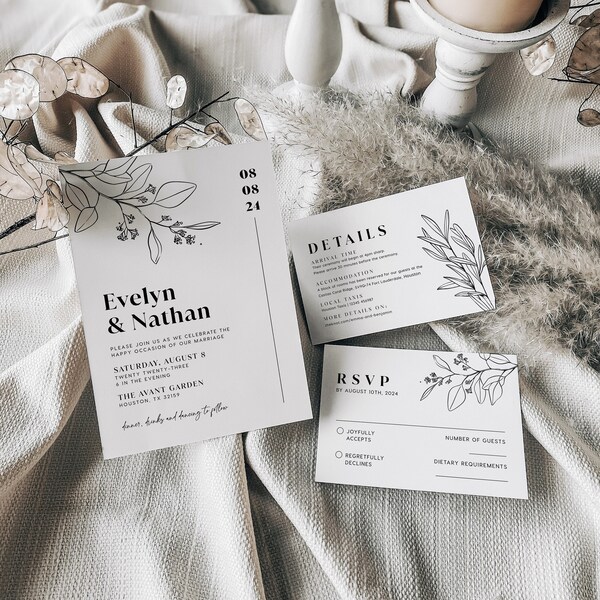 Botanical Invitation - Etsy