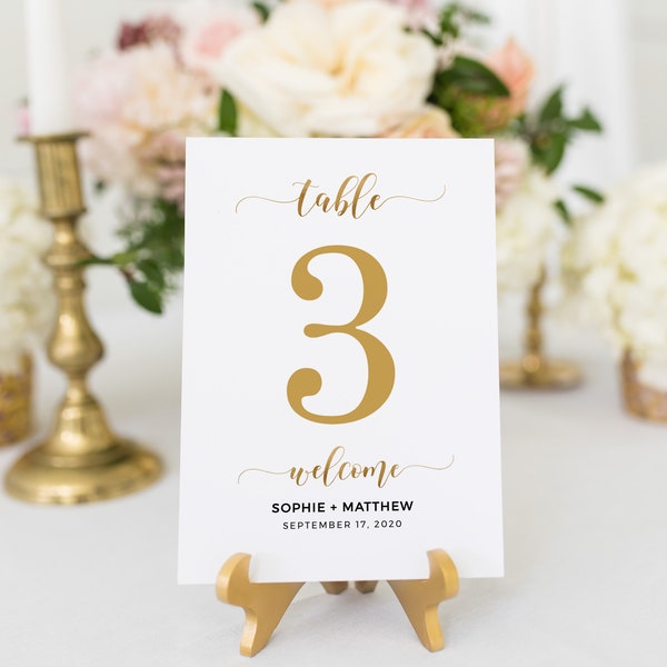 Gold Table Numbers - Etsy
