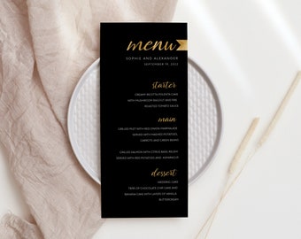 Black and Gold Menu Template - Etsy