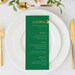 Green Menu Template, Wedding Dinner Menu, Instant Download, DIY Menu ...