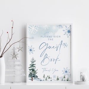 Guest Book Sign, Winter Wonderland Guest Book Sign, Winter Wonderland ...