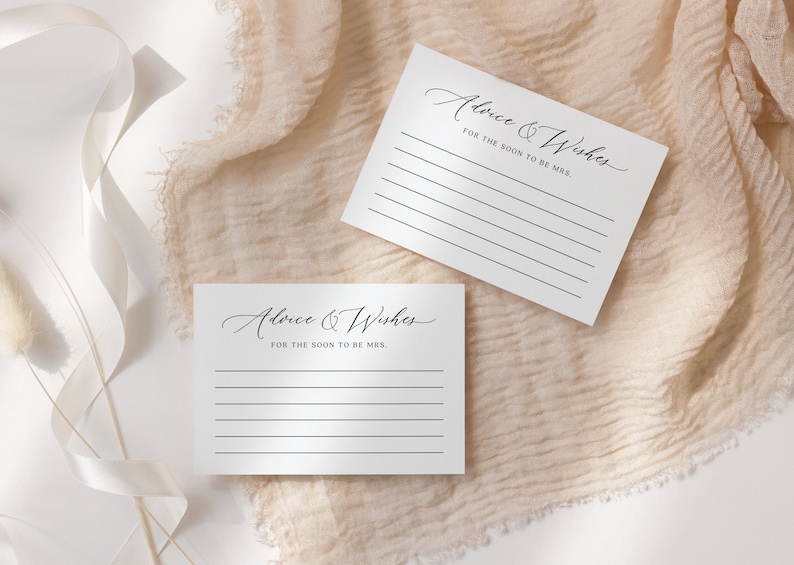 Advice Cards Template Advice Card Printable Bridal Shower - Etsy