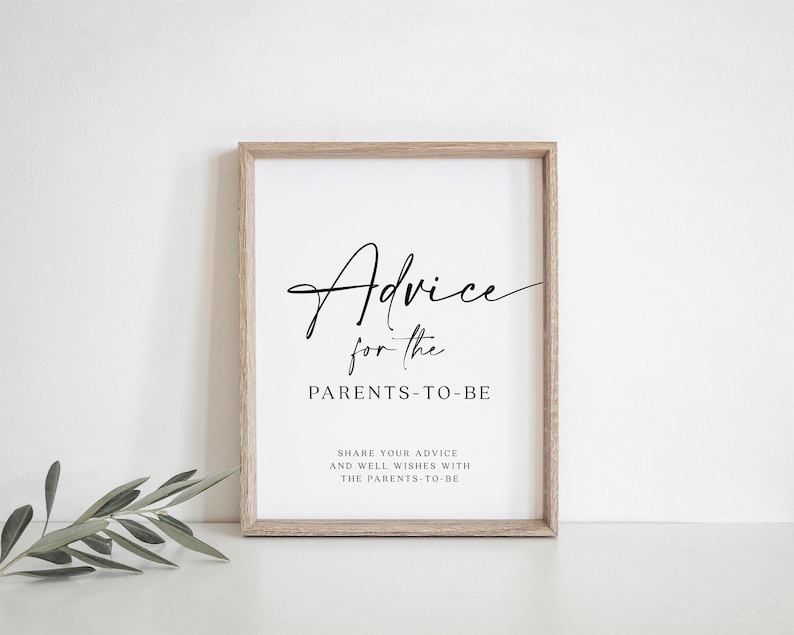 Advice for Parents Sign Advice Sign Baby Shower Advice Sign - Etsy