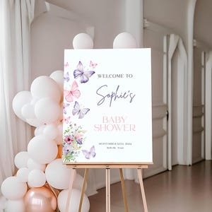 Butterfly Welcome Sign | Baby Shower Welcome Sign | Customizable Sign ...
