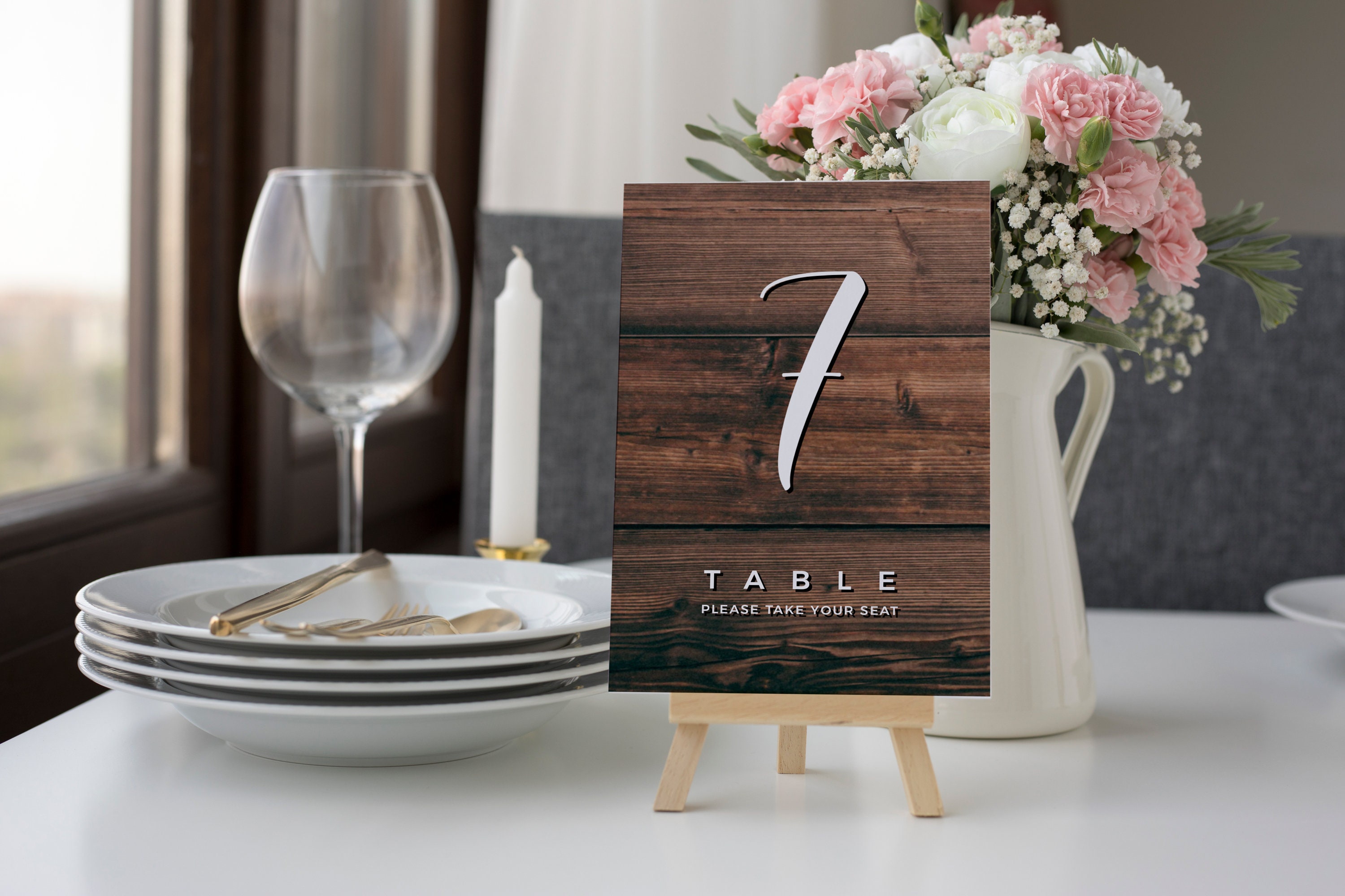 Wood Table Numbers Wooden Wedding Table Numbers Template - Etsy