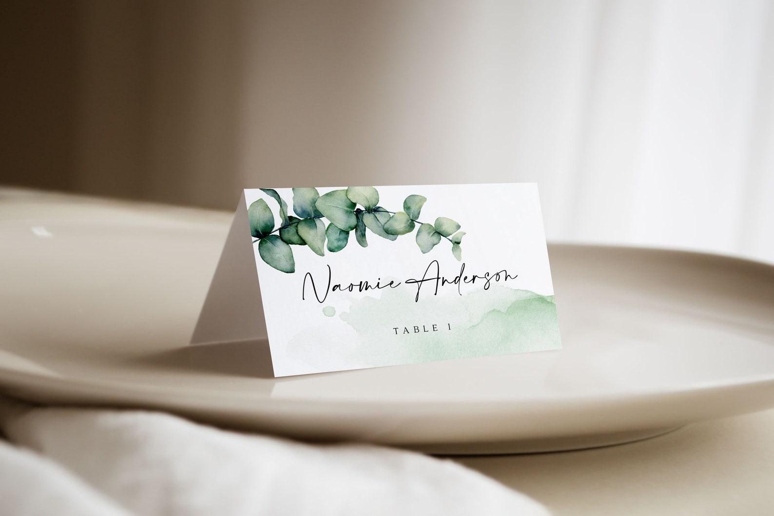 Greenery Place Card Template Wedding Place Cards Greenery - Etsy