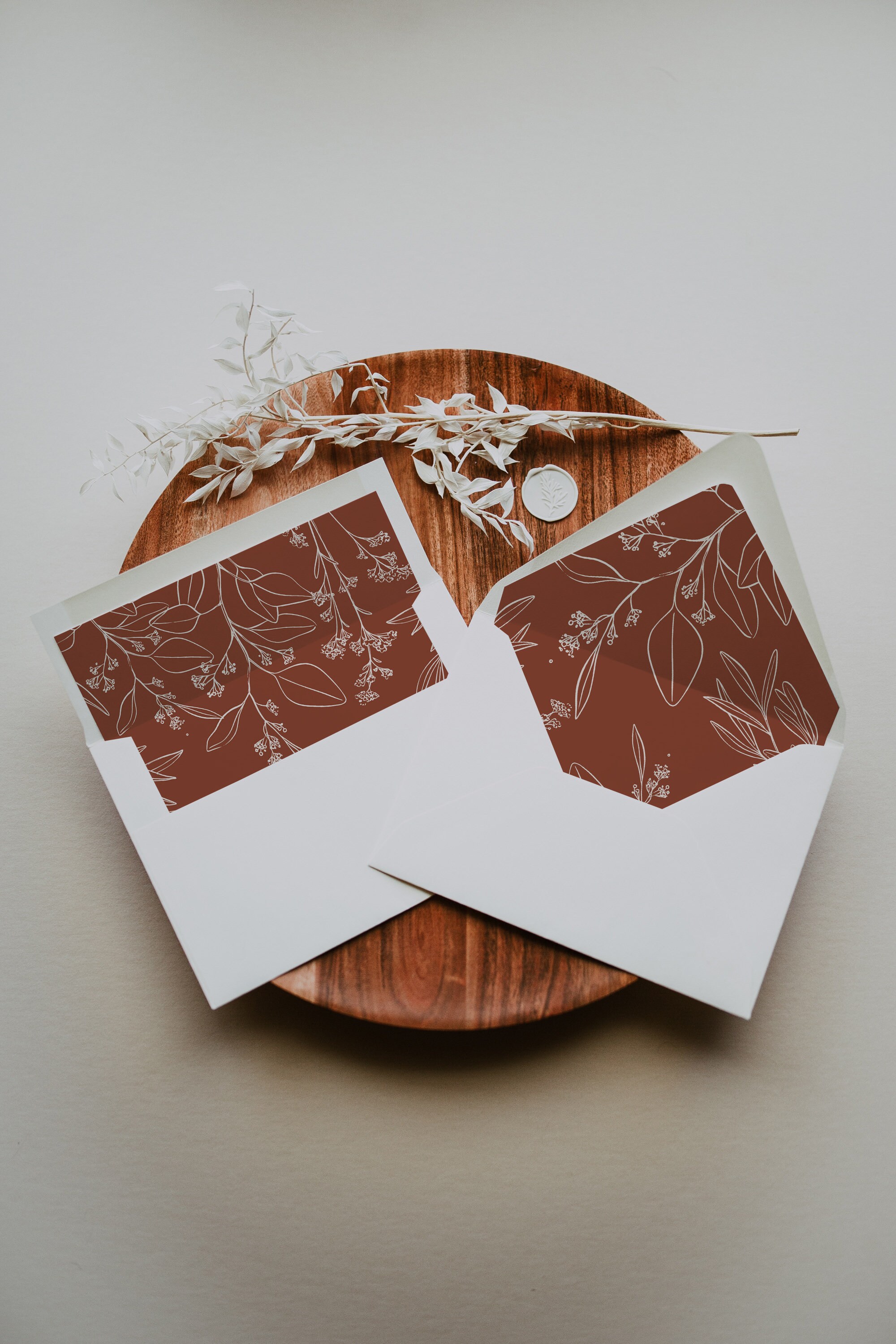 Terracotta Floral Envelope Liner Envelope Liner for Floral - Etsy
