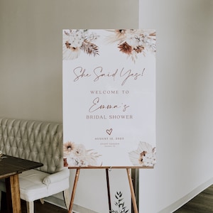 She Said Yes Sign Welcome Sign Bridal Shower Sign Boho - Etsy