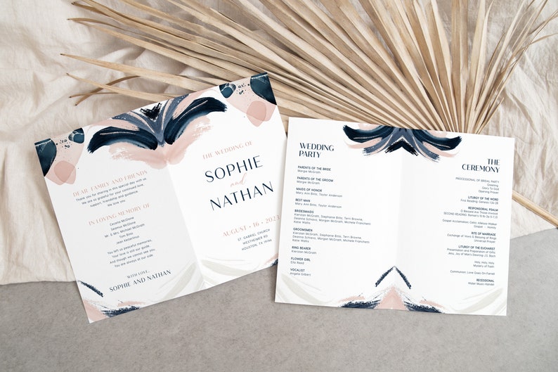 Booklet Program Template Wedding Ceremony Program Wedding - Etsy