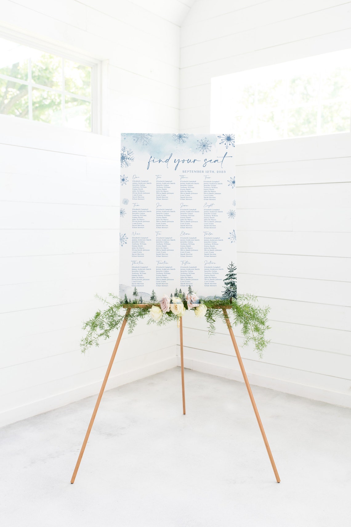 Seating Chart Sign Seating Chart Template Winter Wonderland - Etsy
