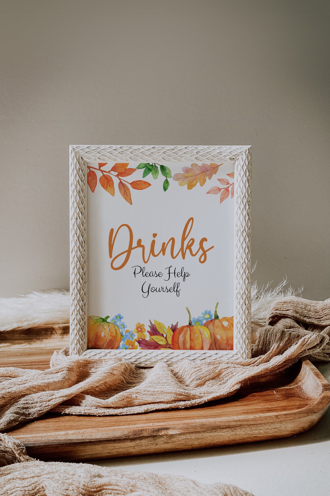 Drinks Sign Drinks Table Sign Fall Pumpkin Baby Shower - Etsy