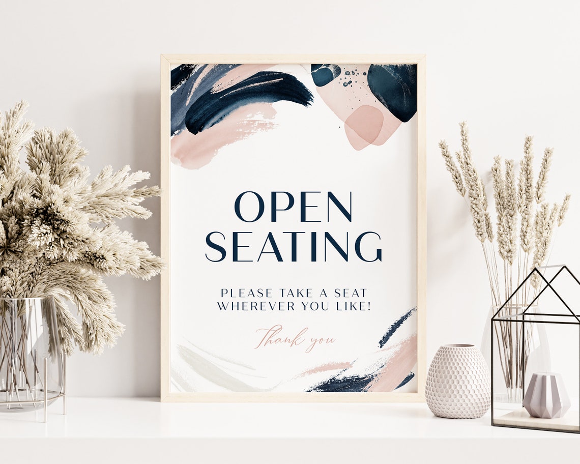 Open Seating Sign Find Your Seat Sign Wedding Seating Sign - Etsy