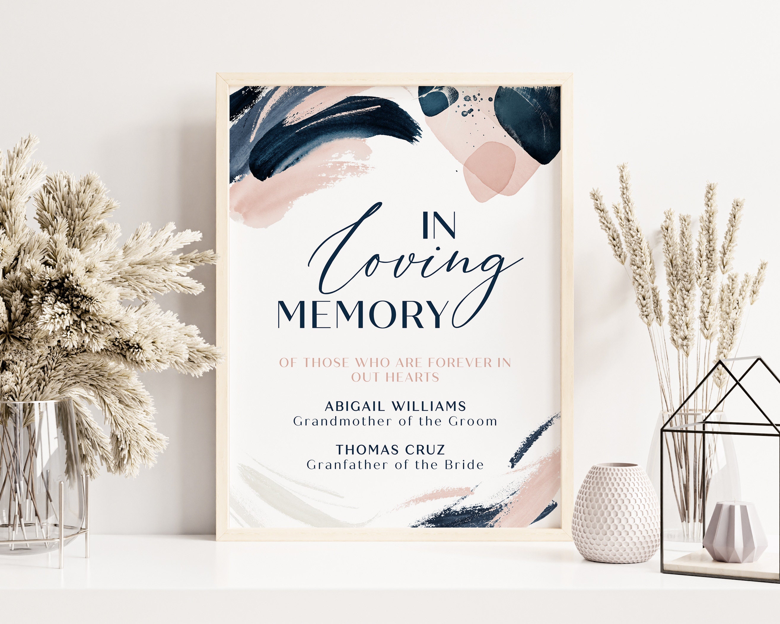In Loving Memory Template Wedding in Loving Memory Sign Navy | Etsy