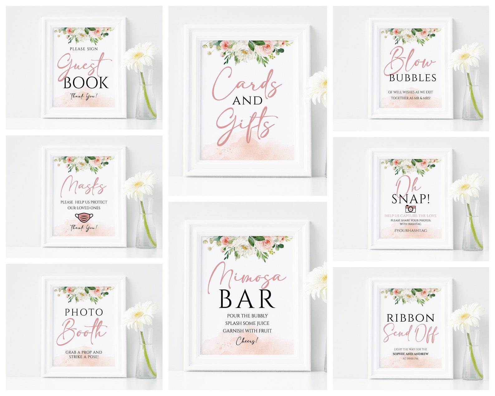 Blow Bubbles Wedding Sign Bubbles Send off Sign Blush - Etsy