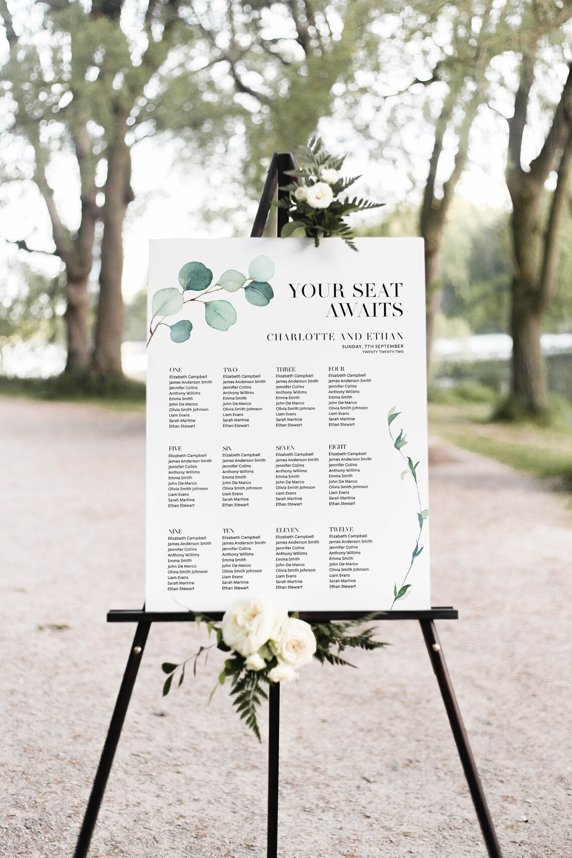 Eucalyptus Seating Chart Seating Chart Wedding Seating Chart - Etsy