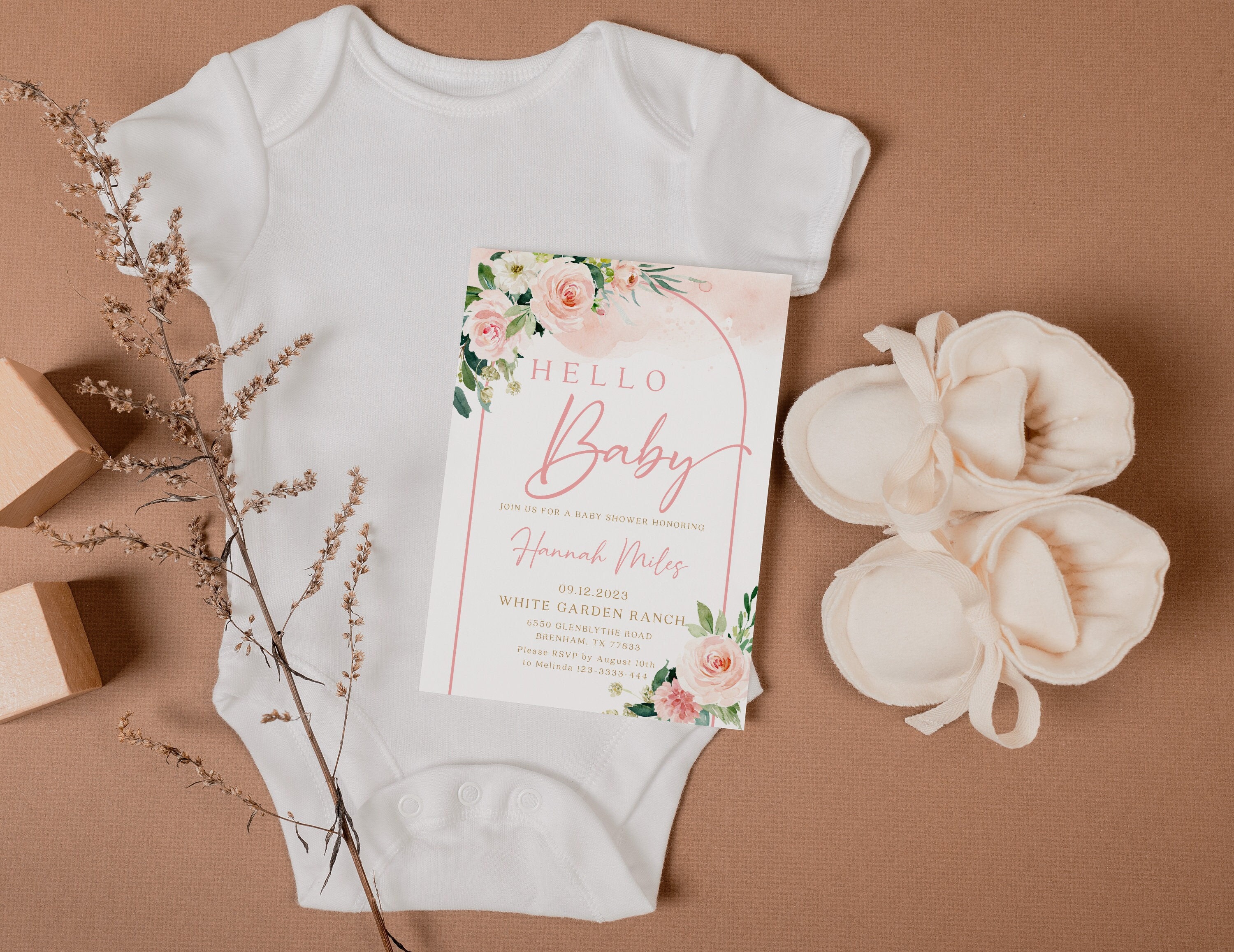 Hello Baby Invitation Baby Shower Invitation Baby Shower - Etsy