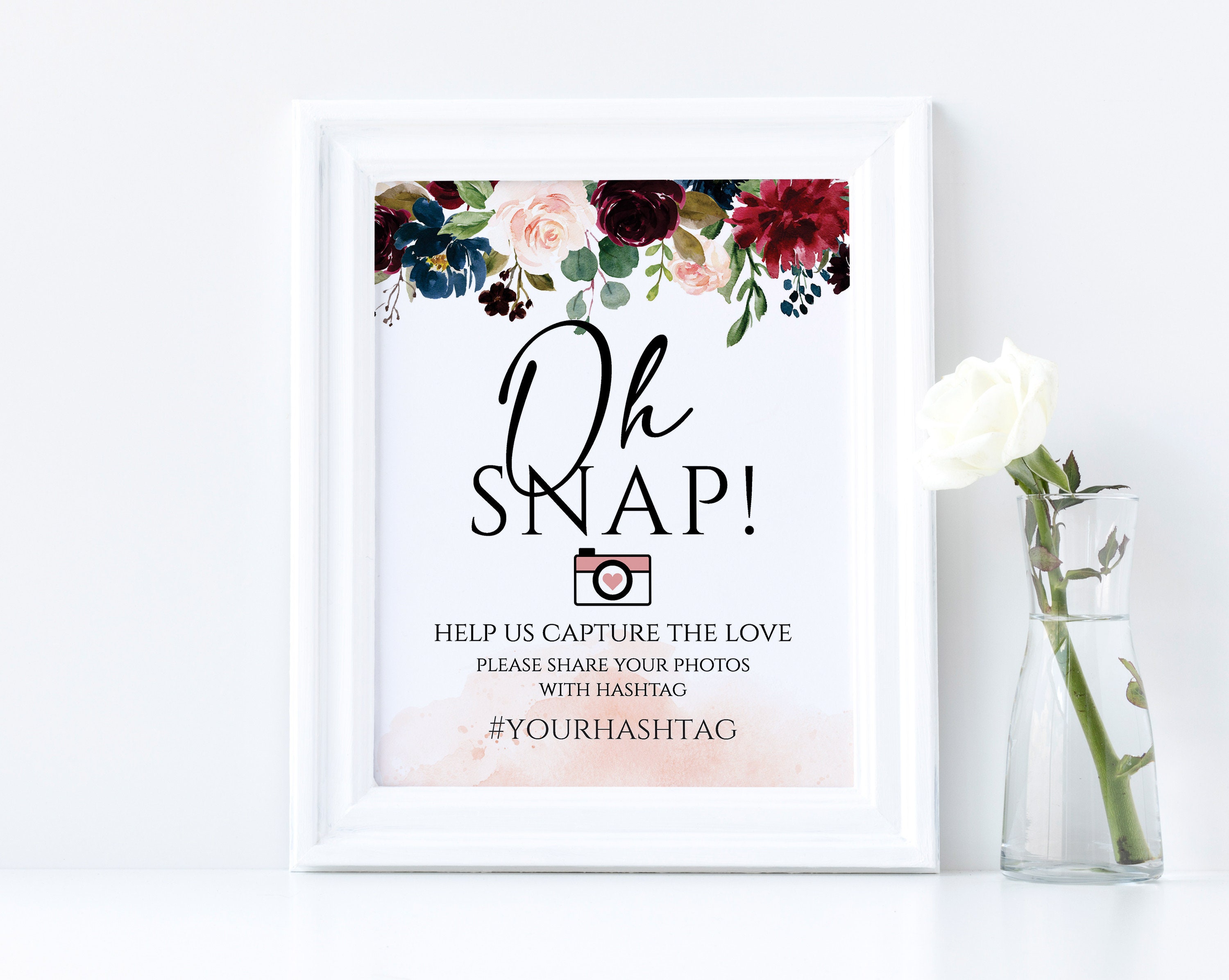 Oh Snap Wedding Sign Oh Snap Sign Oh Snap Hashtag Sign | Etsy