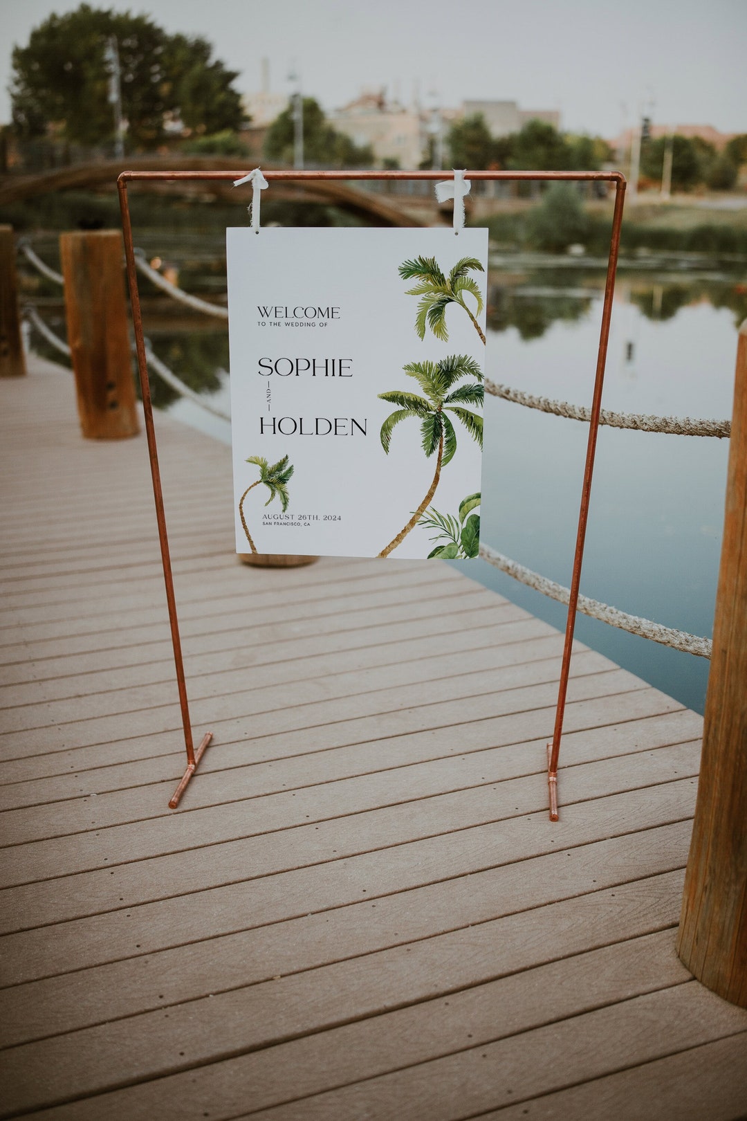 Wedding Welcome Sign, Welcome Sign Template, Tropical Welcome Sign With ...