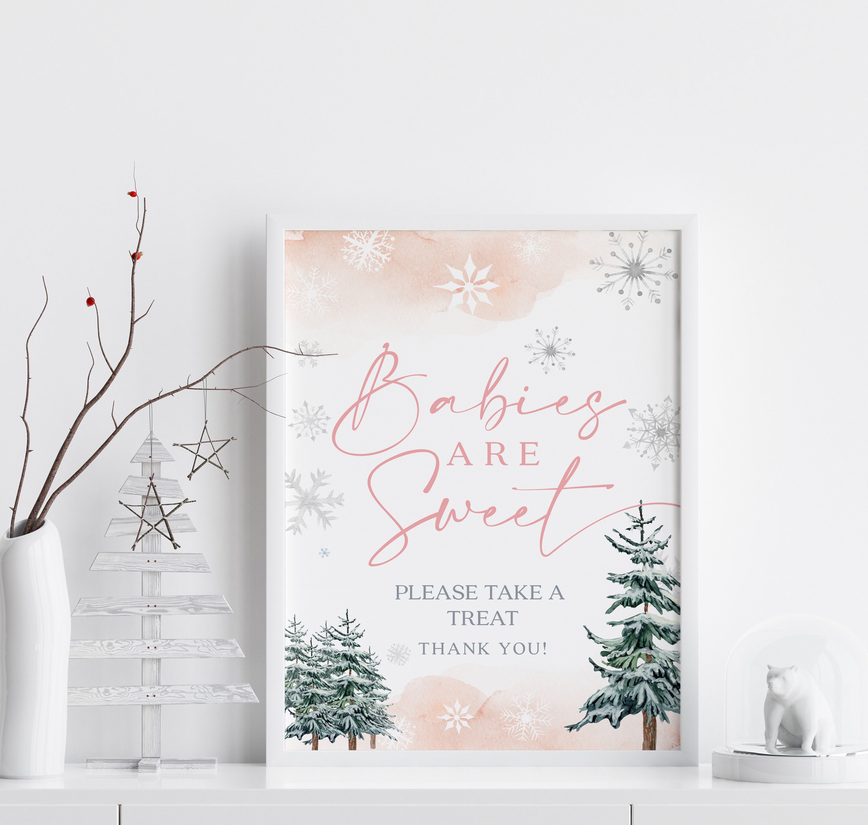Babies Are Sweet Sign Baby Shower Sign Winter Wonderland - Etsy