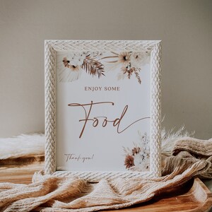 Food Sign, Food Table Sign, Baby Shower Sign, Boho Pampas Terracotta ...