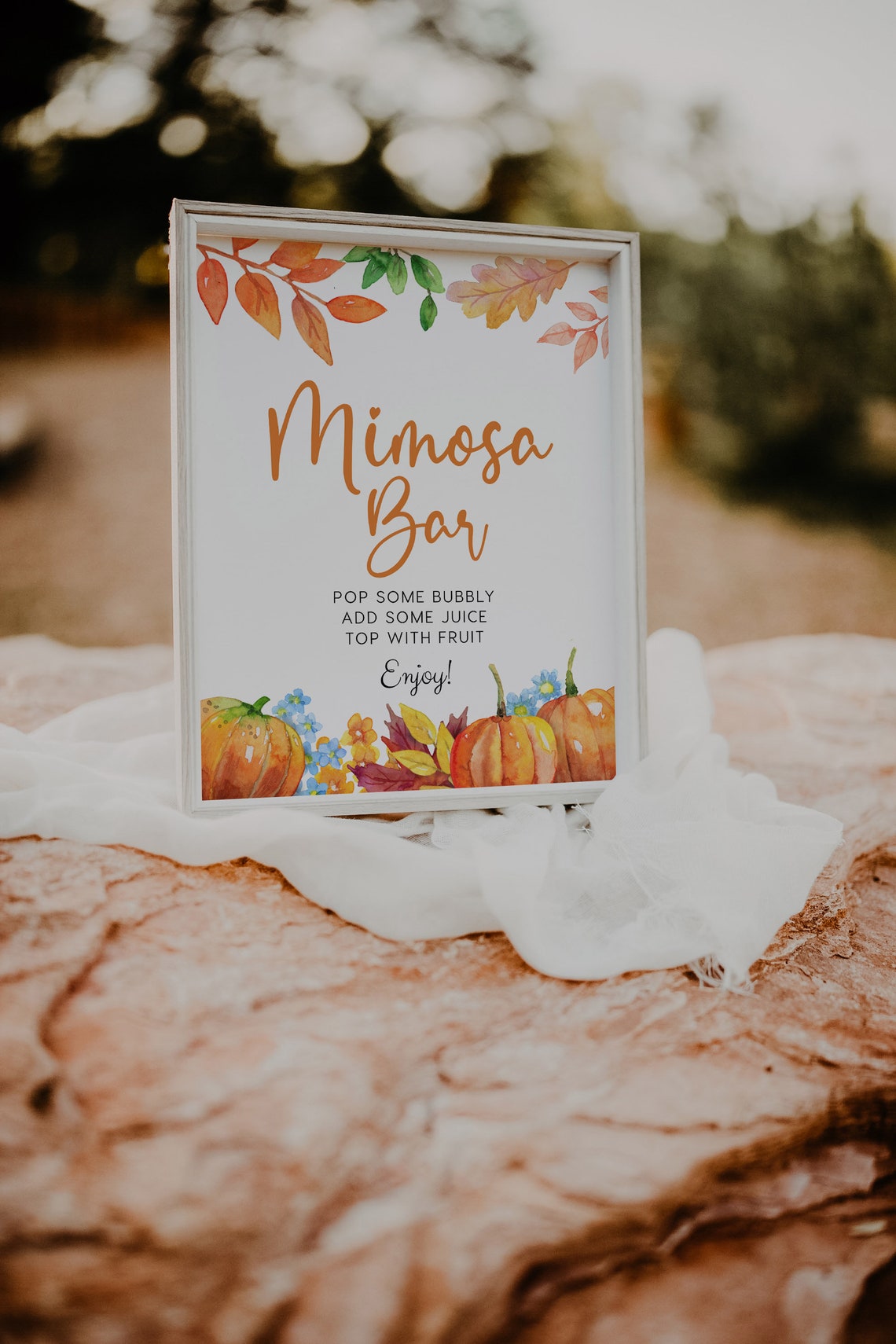 Mimosa Bar Sign Fall Mimosa Bar Sign Template Fall Pumpkin - Etsy