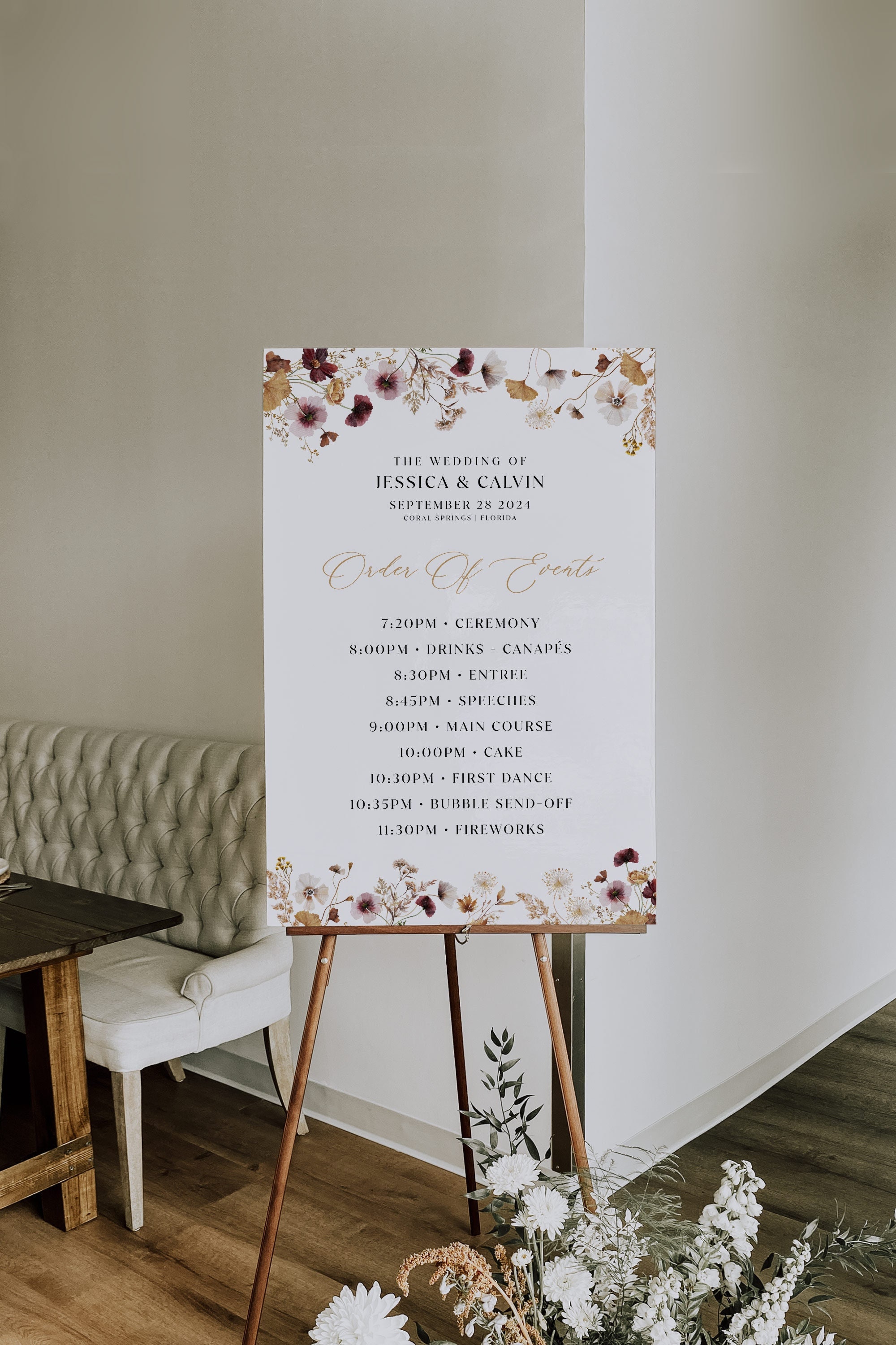 Order of Events Sign Order of the Day Wedding Sign Order of - Etsy
