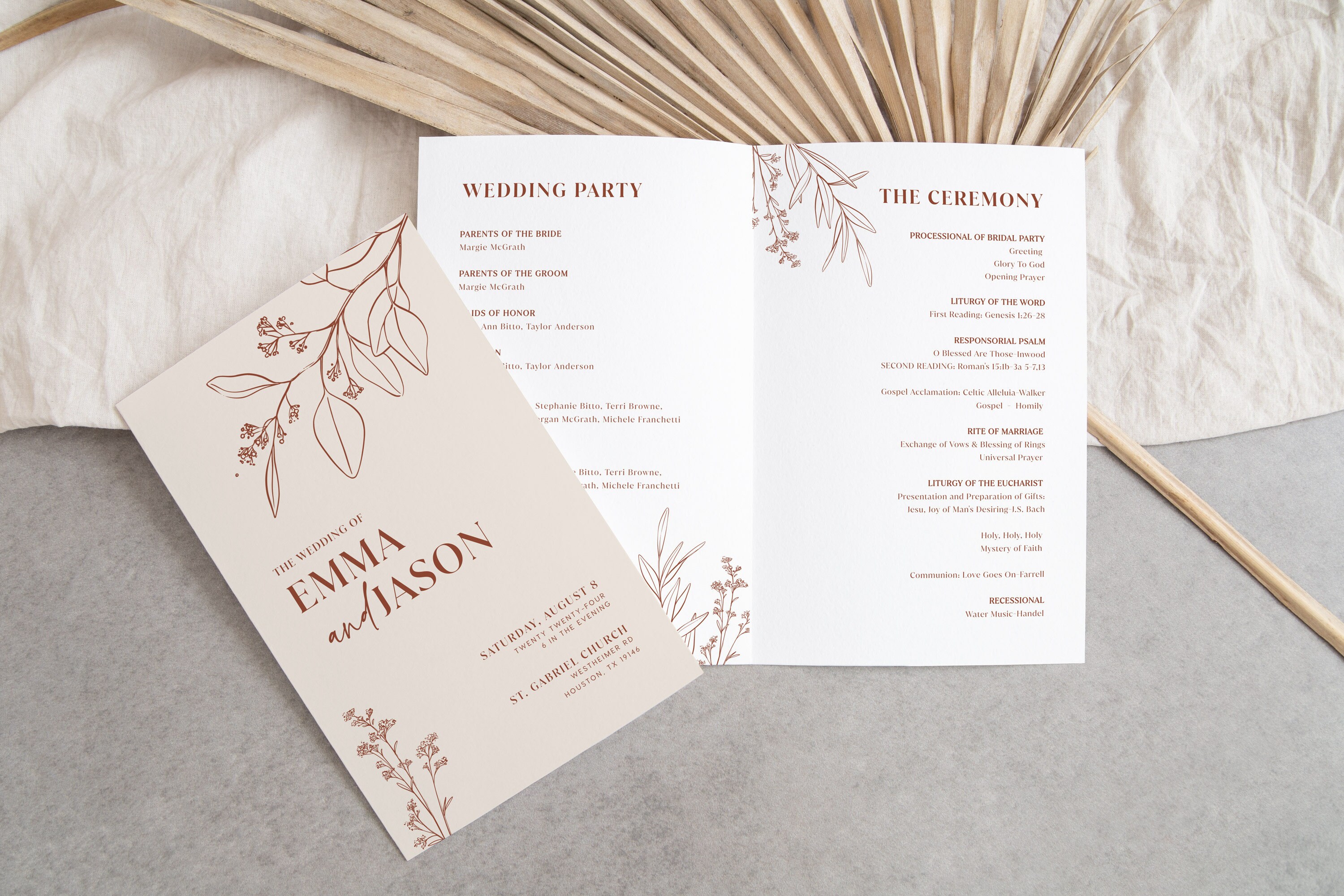 Wedding Program Template Booklet Wedding Program Floral - Etsy Canada