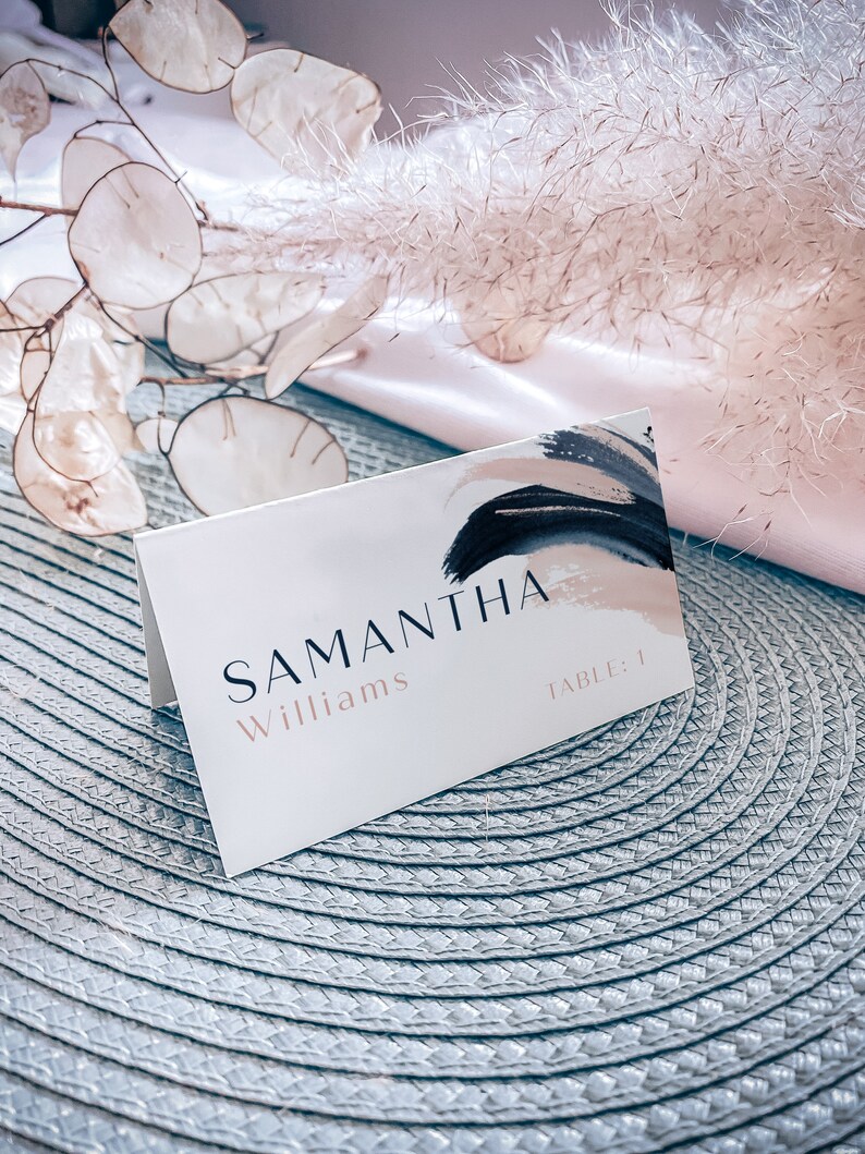 Place Cards Templates Navy Place Cards Wedding Name Tag - Etsy