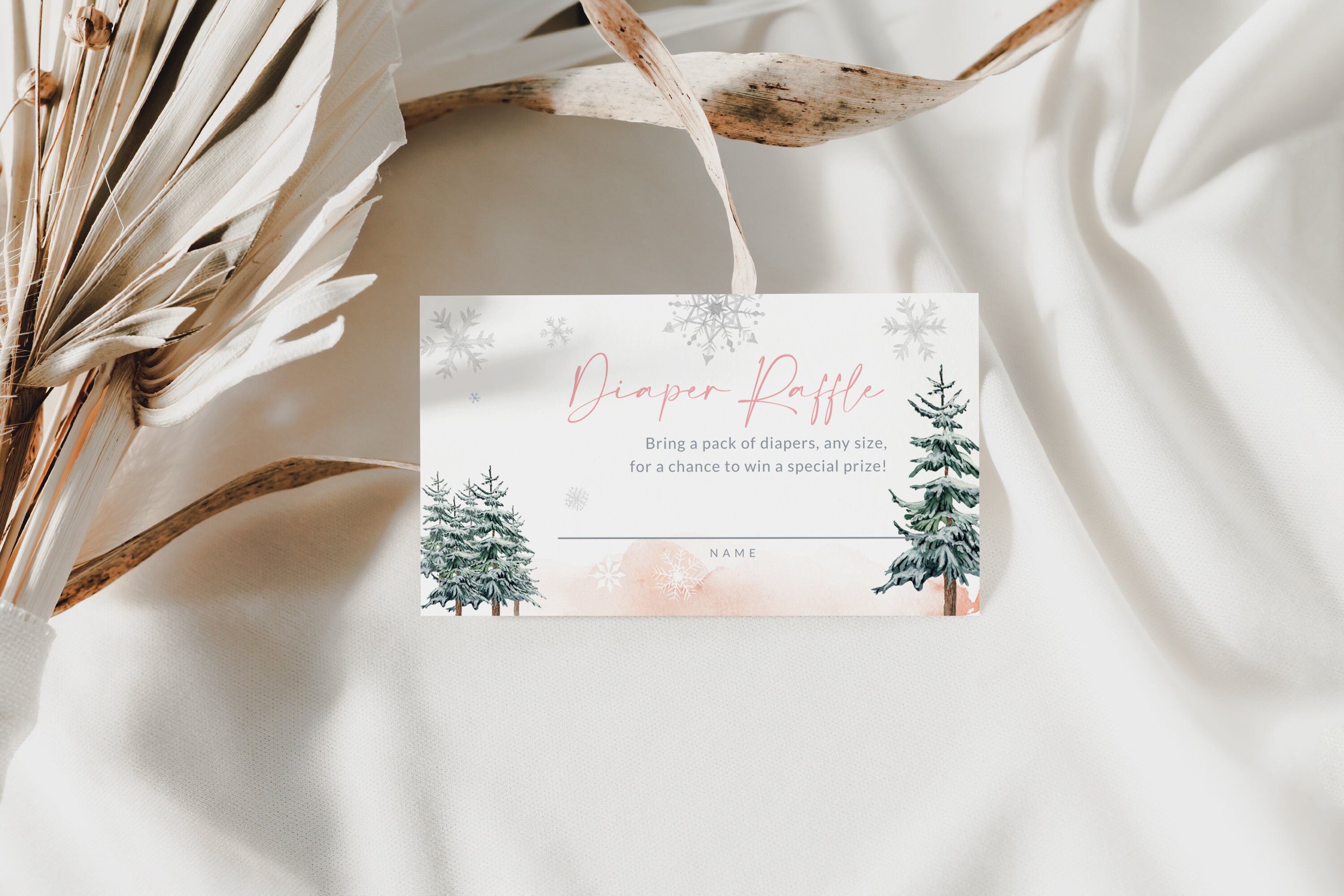 Baby Shower Diaper Raffle Card Pink Diaper Raffle Card - Etsy