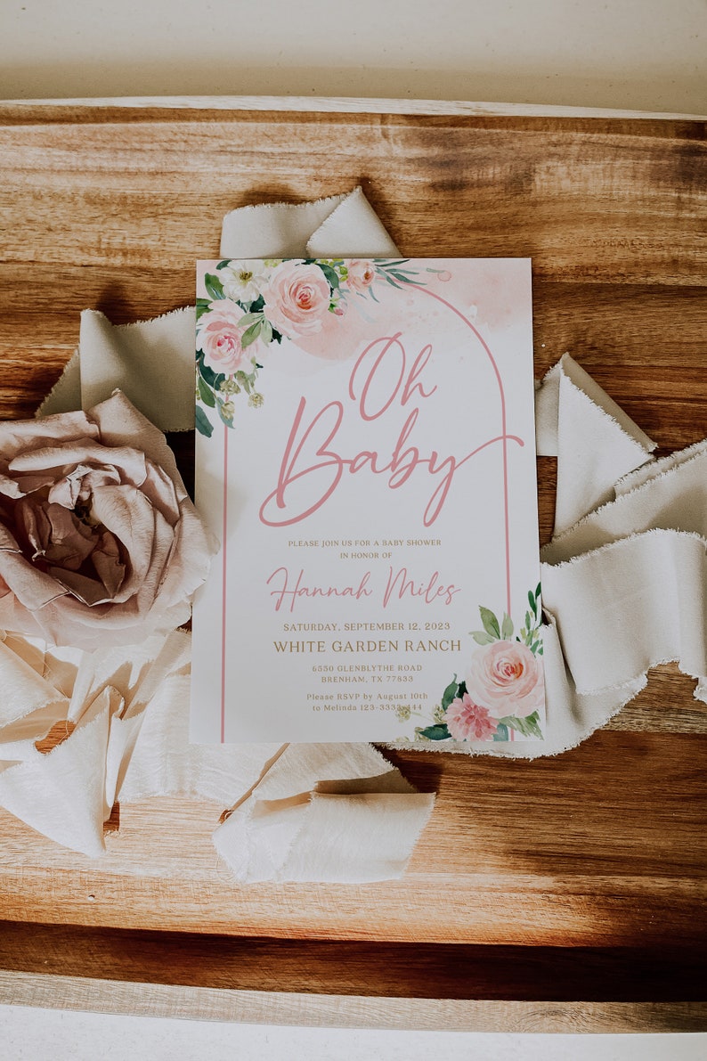 Oh Baby Invitation Baby Shower Invitation Template Baby | Etsy